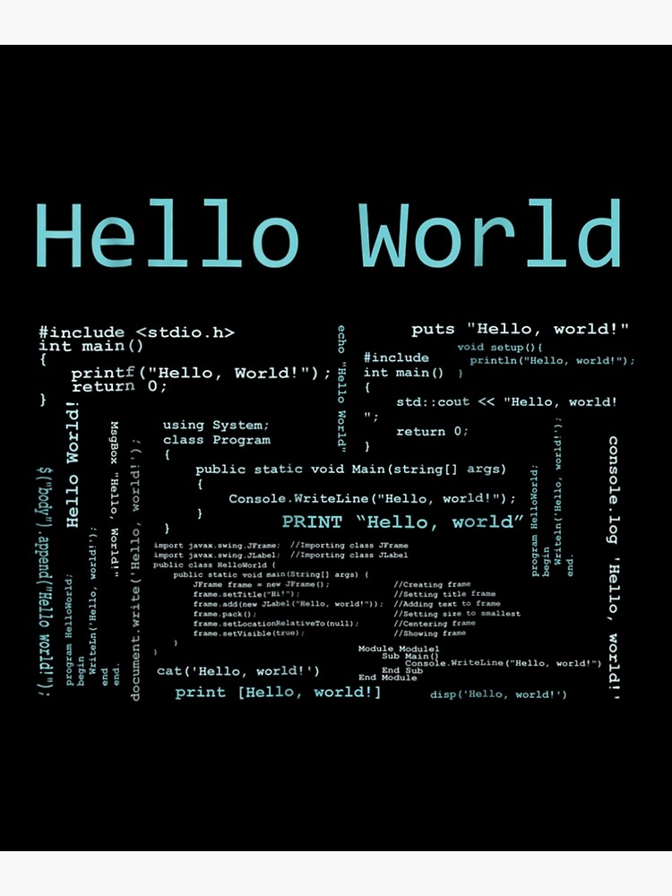 "Hallo-Welt-Computer-Programmiersprachen" Poster von kkgvl247 | Redbubble