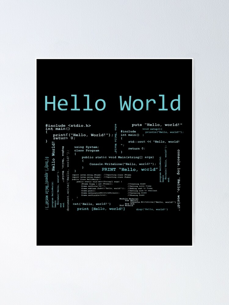 "Hallo-Welt-Computer-Programmiersprachen" Poster von kkgvl247 | Redbubble