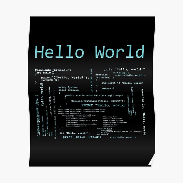 "Hallo-Welt-Computer-Programmiersprachen" Poster von kkgvl247 | Redbubble