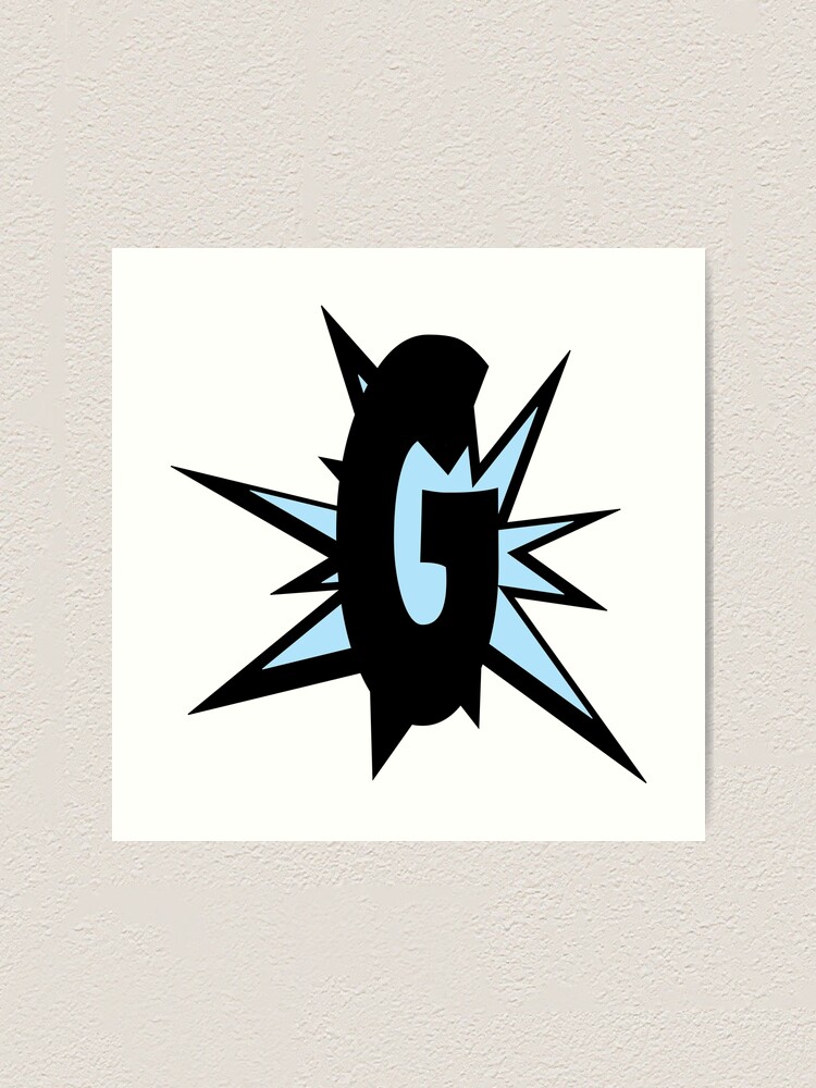 "Monogram Initials Letter G in Baby Blue Comic Hero Cartoon - Alphabet ...