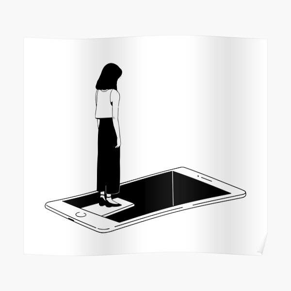 "Phone addiction" Poster for Sale by h-and-c | Redbubble