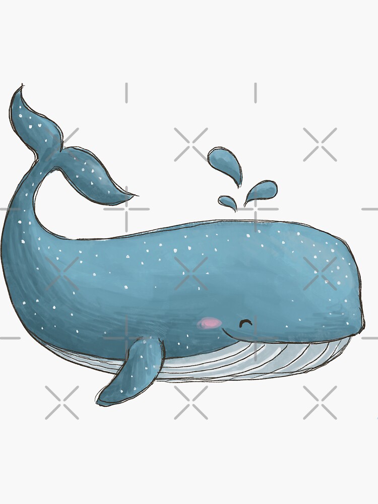 "Sea Animals: Cute Happy Whale" Sticker for Sale by thosepencils ...