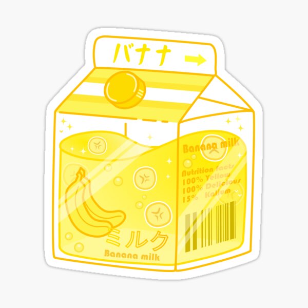"Cute banana milk carton" Sticker for Sale by Science-nerd | Redbubble