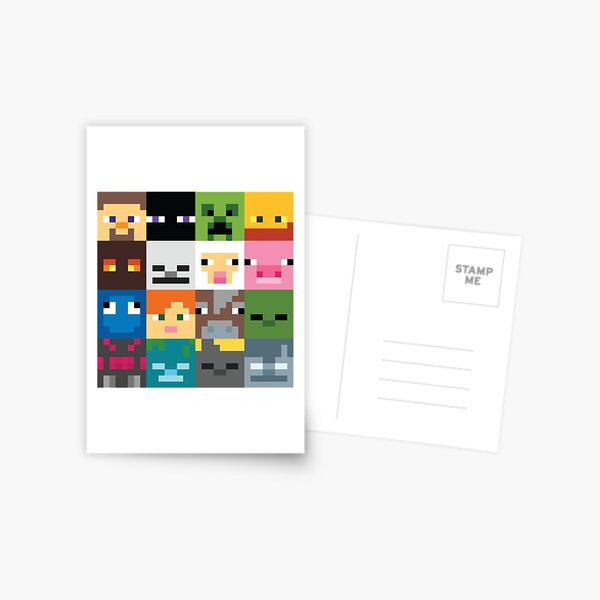 "Minecraft Face" Postcard for Sale by slvdesign | Redbubble