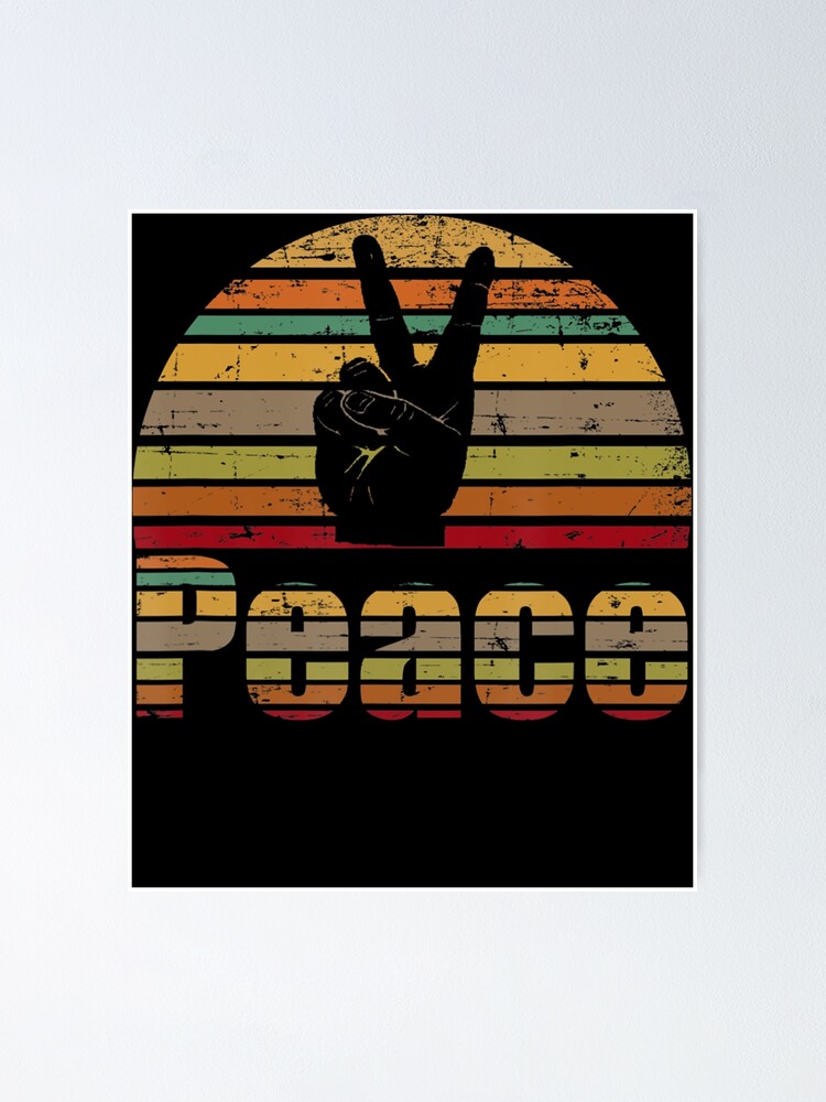 "Peace Sign Retro Love 60's 70's Hippie Vintage" Poster for Sale by ...
