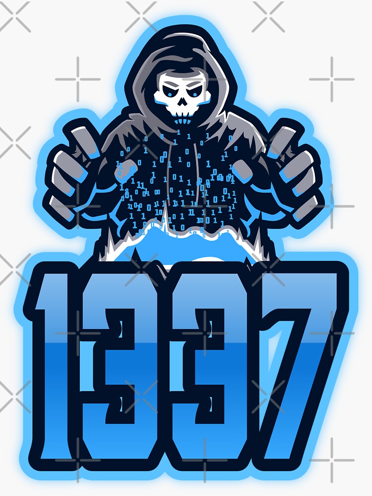"Cyber security - 1337 Hacker Blue" Sticker for Sale by clubtee | Redbubble