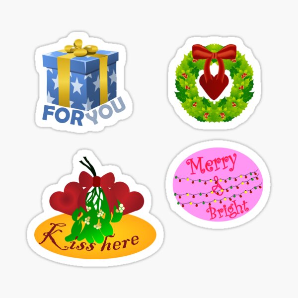 "Merry and Bright little Christmas Sticker pack" Sticker for Sale by ...