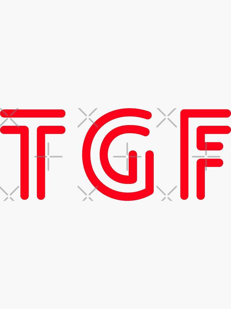 "Tgf neon red" Sticker for Sale by Inspire-Nation | Redbubble