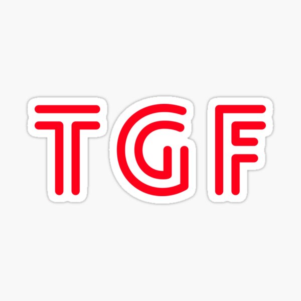 "Tgf neon red" Sticker for Sale by Inspire-Nation | Redbubble