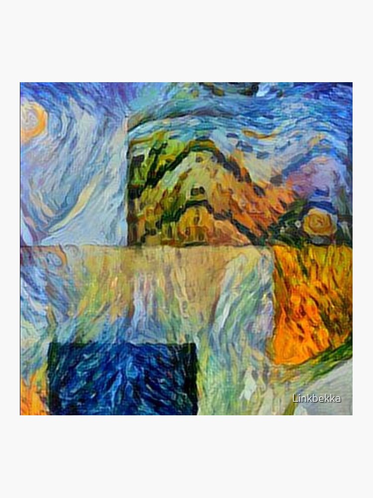 "Van Gogh-like Swirl Pattern with Blue, Orange, Green Modern Art Design ...