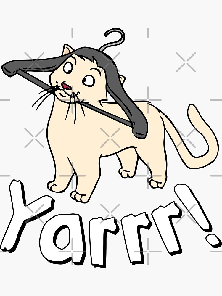 ""Yarrr!" Pirate Cat Meme" Sticker for Sale by SeizeTheCat | Redbubble