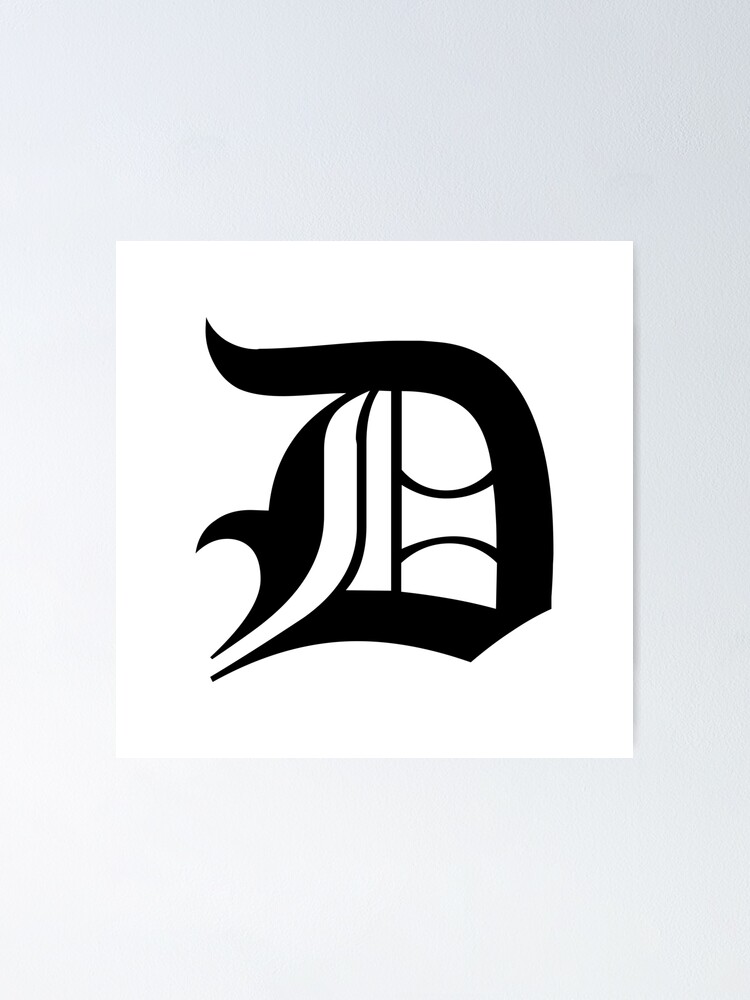 "D - Old English Initial Black Letter D" Poster for Sale by Typeglyphs ...