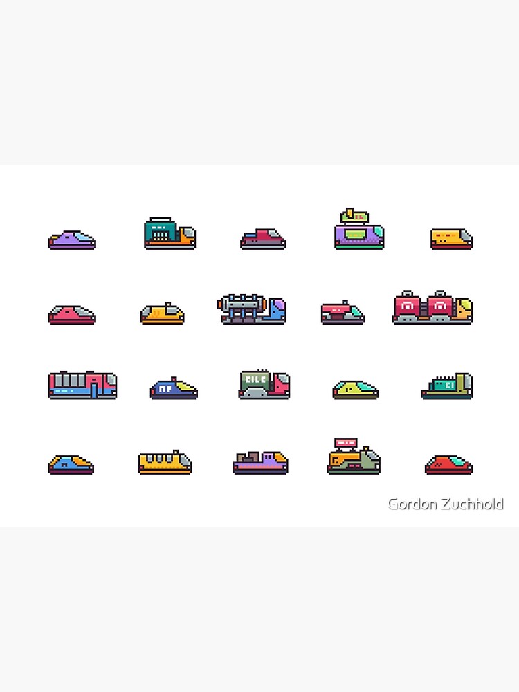 Colorful Flying Pixel Art Cars Premium Matte Vertical Poster sold by ...