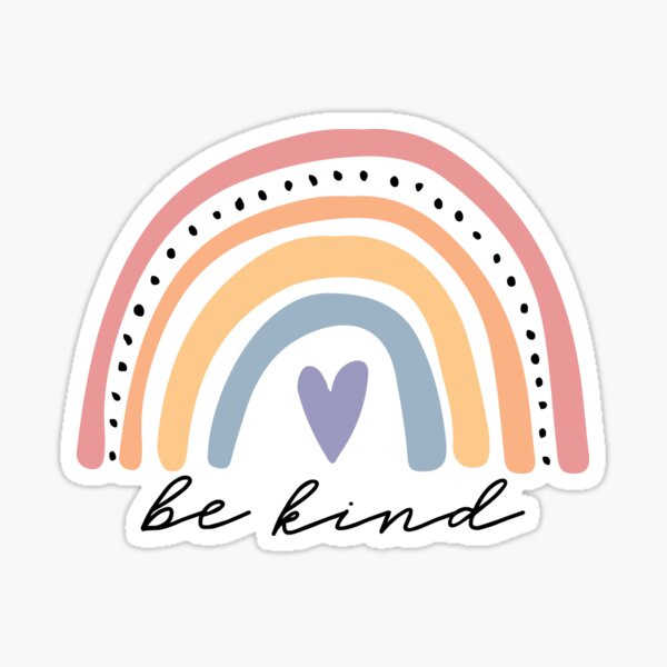 "Be Kind Pastel Rainbow " Sticker by TheLanai | Redbubble