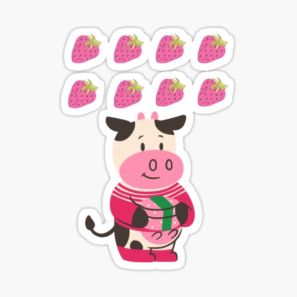 "Strawberry Cow Costume" Sticker for Sale by Magic-world | Redbubble