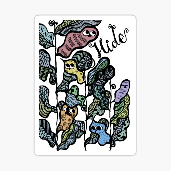 "Hide and seek" Sticker for Sale by kiwibluemoon | Redbubble