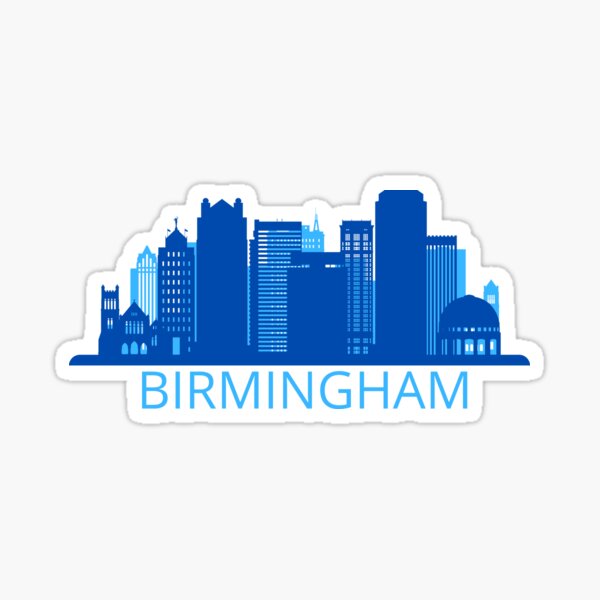 "Birmingham Skyline" Sticker by DroomClothingCo | Redbubble