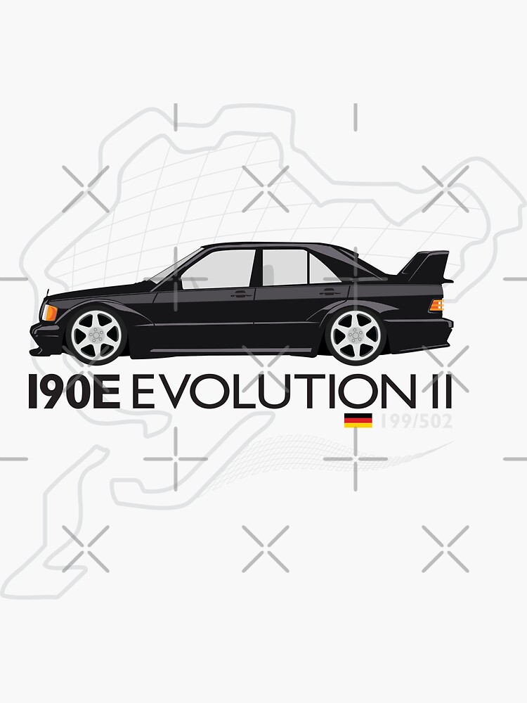 "'Nurburg Ring Destroyer' Mercedes 190E Evolution 2" Sticker for Sale ...
