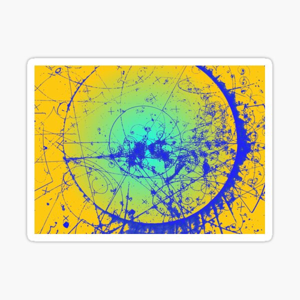 "Bubble Chamber Particle Tracks, Quantum Physics" Sticker by ...