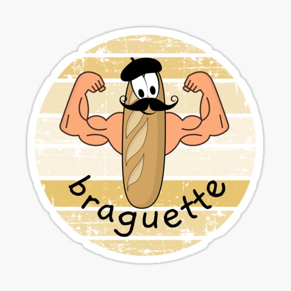 "Bragging French baguette." Sticker for Sale by krinima | Redbubble