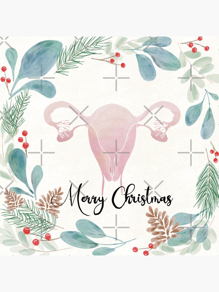 "Merry Christmas Uterus" Sticker for Sale by berlinsisters | Redbubble
