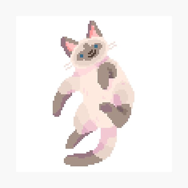 "Cute Pixel Art Siamese Cat" Photographic Print for Sale by MM-Pink ...