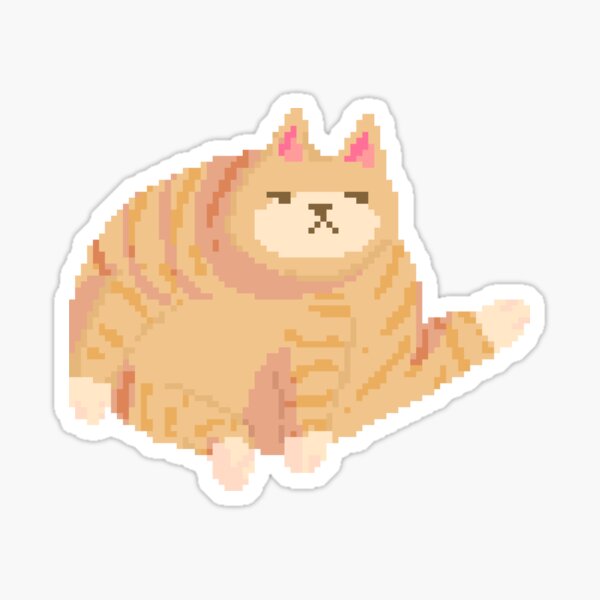 "Cute Pixel Art Ginger Cat" Sticker for Sale by MM-Pink | Redbubble