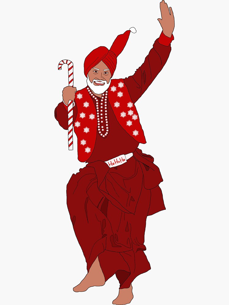 "Sardar Claus . Punjabi Tadka" Sticker for Sale by kesiyajohny | Redbubble