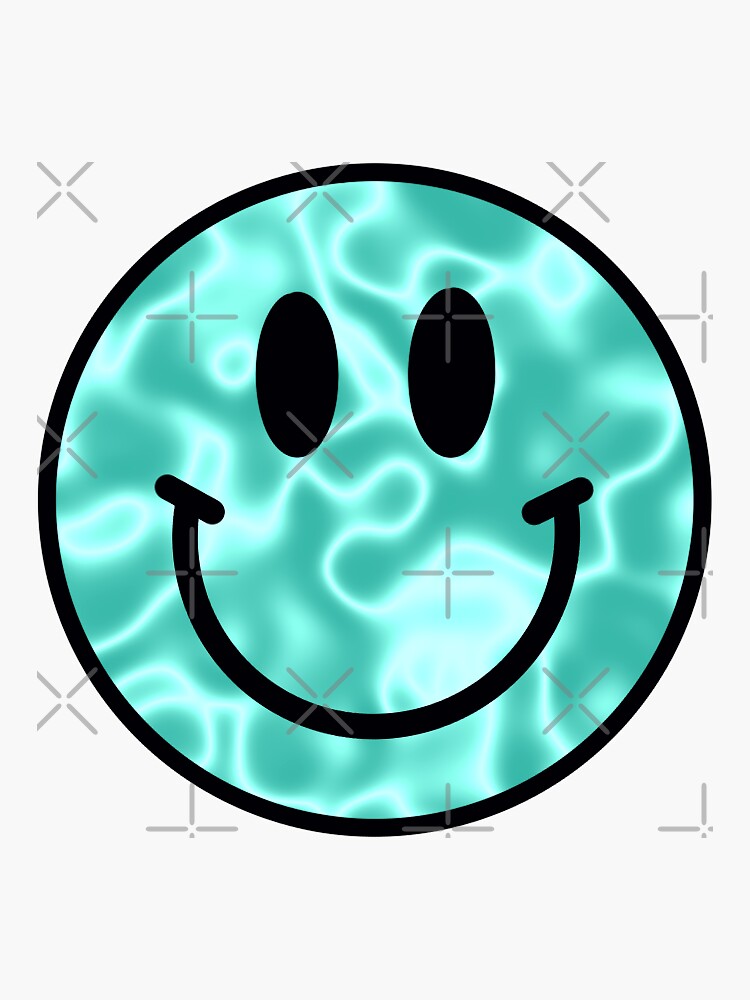 "Teal Smiley Face" Sticker for Sale by shullstickers | Redbubble