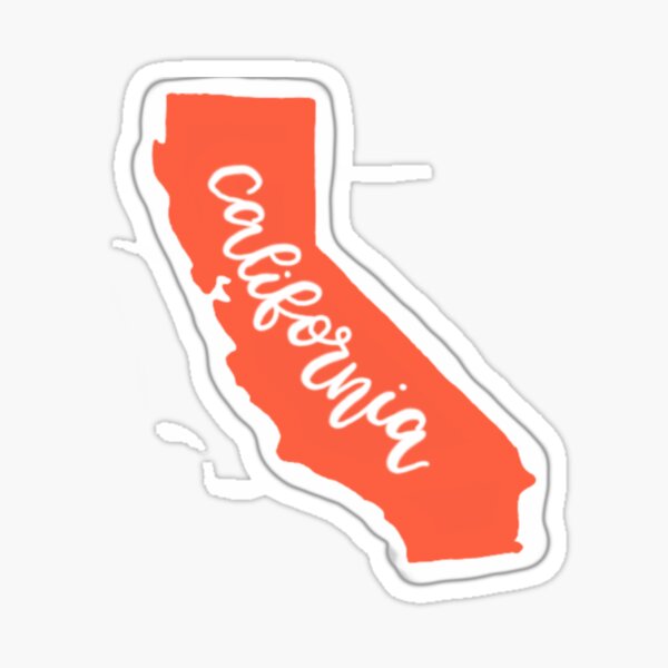"Simple Lettered California Map" Sticker for Sale by MadeItDesignsCo ...