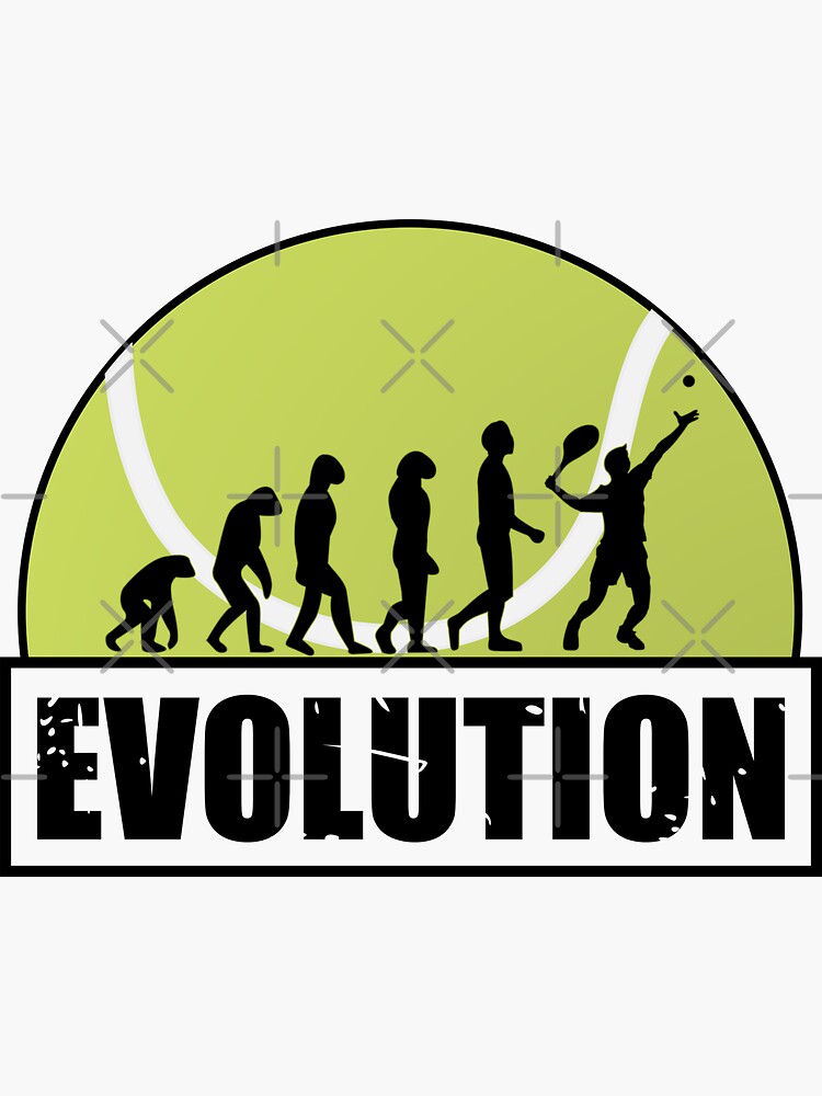 "Tennis - Evolution Of Human" Sticker by Giacob | Redbubble