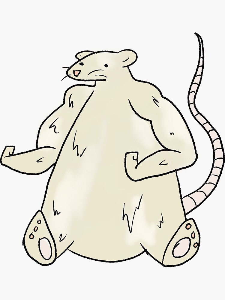 "Buff Rat" Sticker for Sale by Katrinamortko | Redbubble