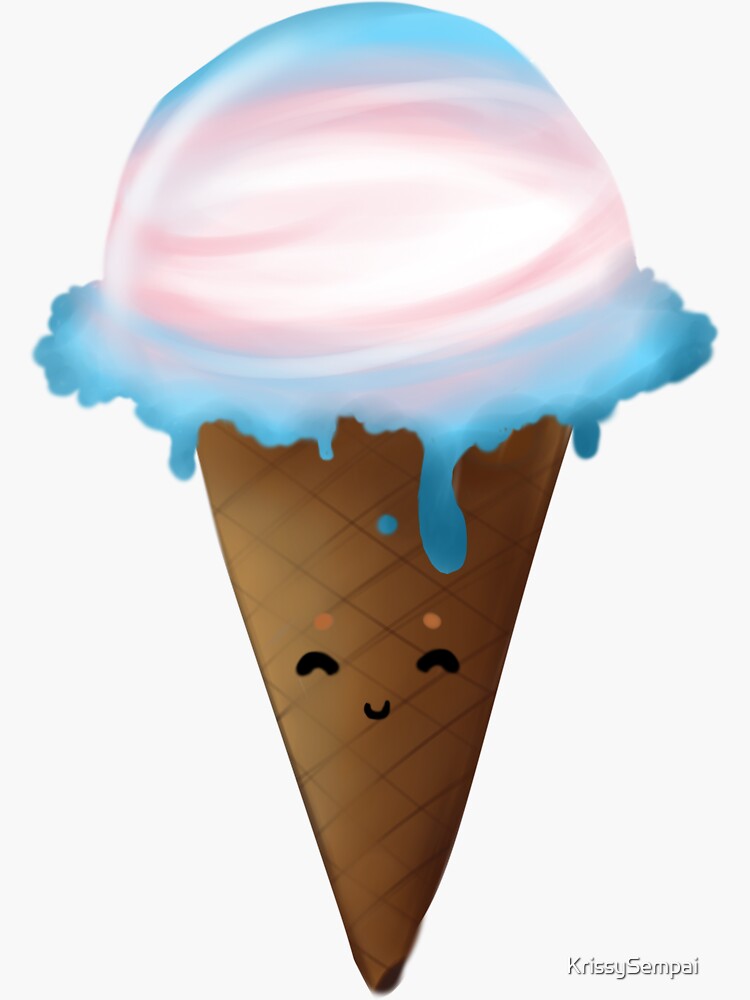 "Trans/Transsexual Pride Ice Cream (Button/Sticker/Magnet)" Sticker by ...