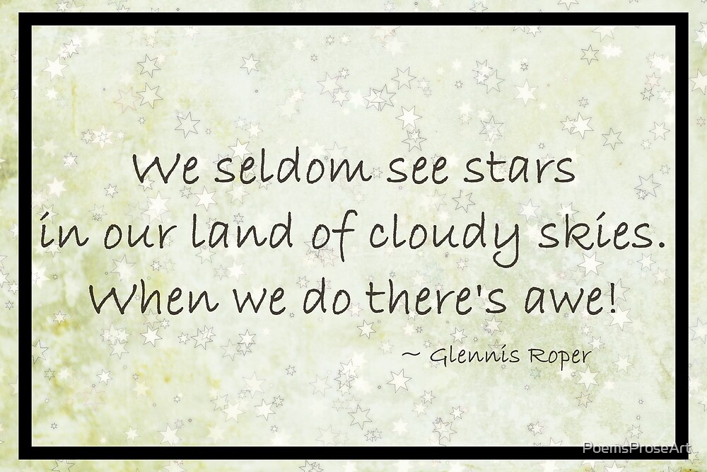 "Cloudy Sky Star haiku Poster" by PoemsProseArt | Redbubble