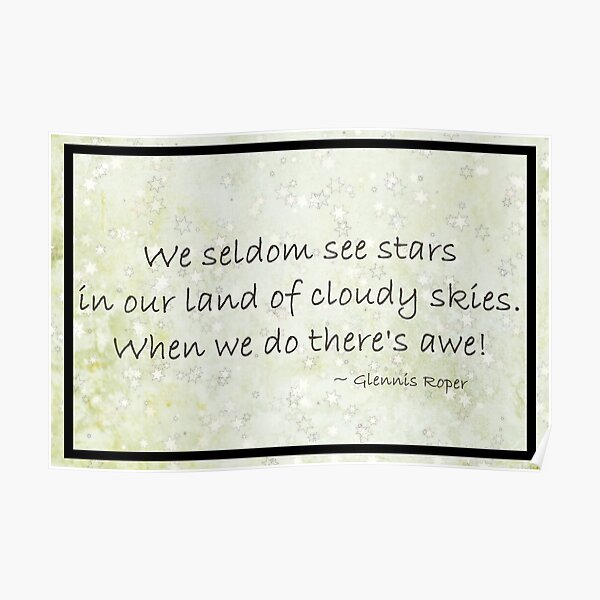 "Cloudy Sky Star haiku Poster" by PoemsProseArt | Redbubble