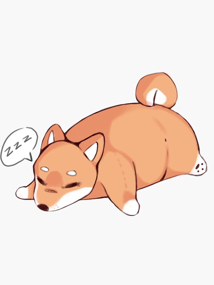 "Sleepy Shiber " Sticker for Sale by mariiblossom | Redbubble
