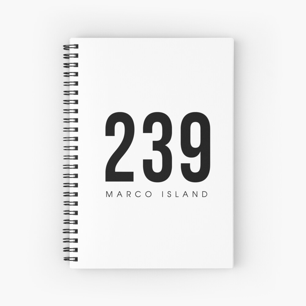 "Marco Island, FL - 239 Area Code design" Spiral Notebook by ...