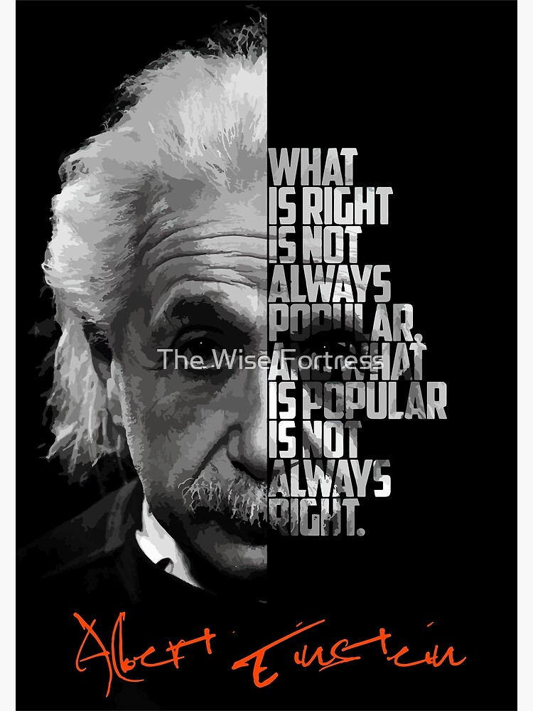 Black And White Albert Einstein Quote Poster. Premium Matte Vertical ...