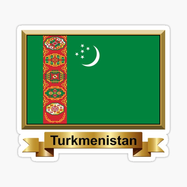 "Turkmenistan Flag Gifts, Masks, Stickers & Products (N)" Sticker for ...
