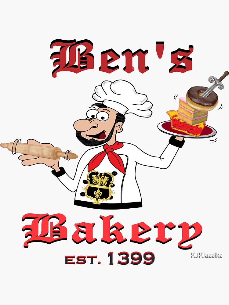 "Ben's Bakery" Sticker for Sale by KJKlassiks | Redbubble