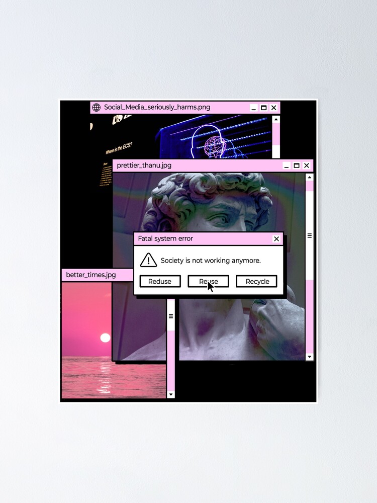 "Retro Aestetic Vaporwave Pastel 90s Michelangelo PC Tab" Poster for ...