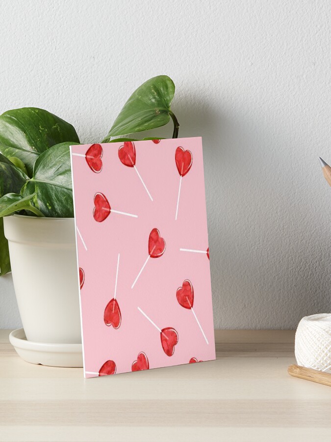 "pink and red heart lolipops" Art Board Print for Sale by starrily ...