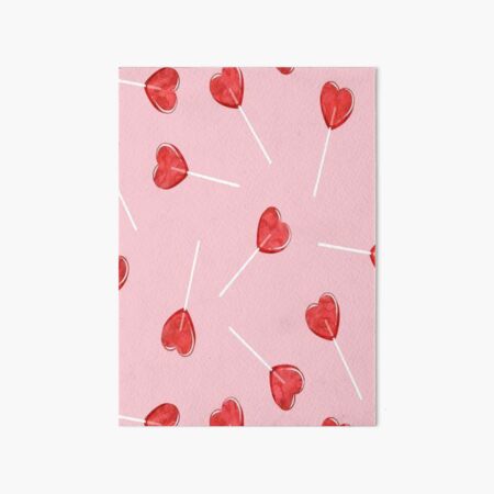 "pink and red heart lolipops" Art Board Print for Sale by starrily ...
