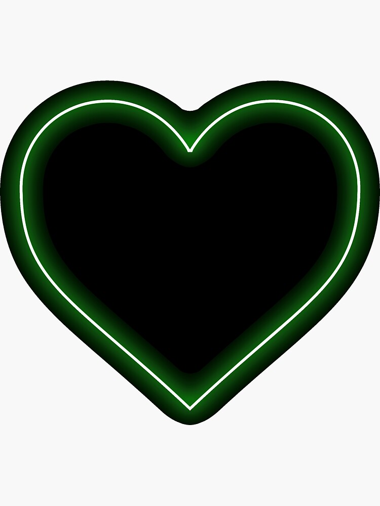 "Green Neon Heart - Love Valentines " Sticker by podartist | Redbubble