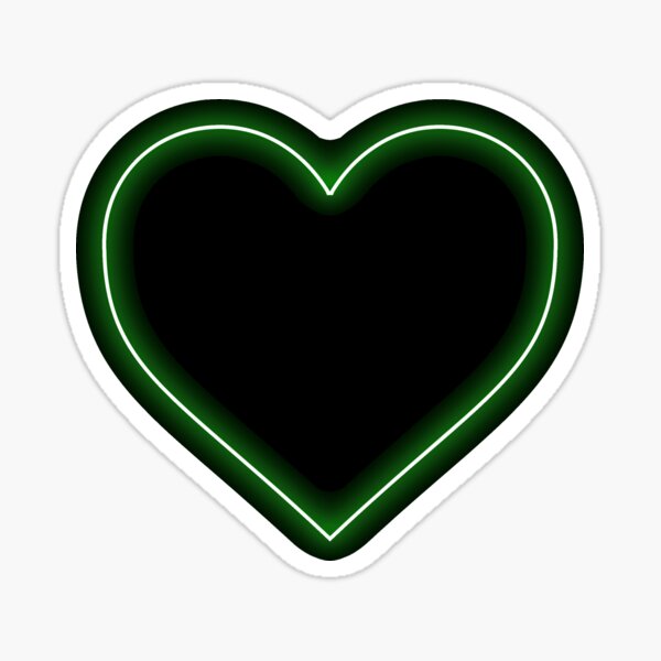 "Green Neon Heart - Love Valentines " Sticker by podartist | Redbubble