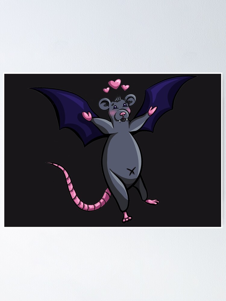 "Bat Rat" Poster by LottieRedfearn | Redbubble
