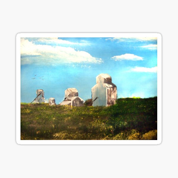 "Prairie Grain Elevators" Sticker for Sale by FictiveArt | Redbubble