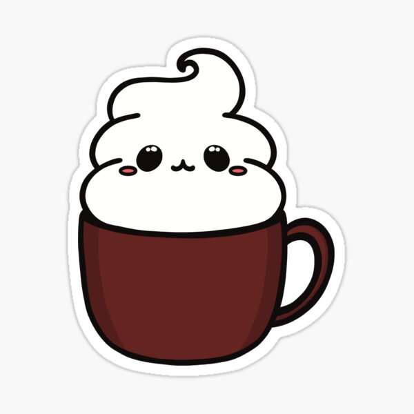 "Chibi Hot Coco Whip Cream" Sticker by HermitCreations | Redbubble