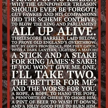 "5th of November Poem" Sticker for Sale by Bryan Wilson | Redbubble