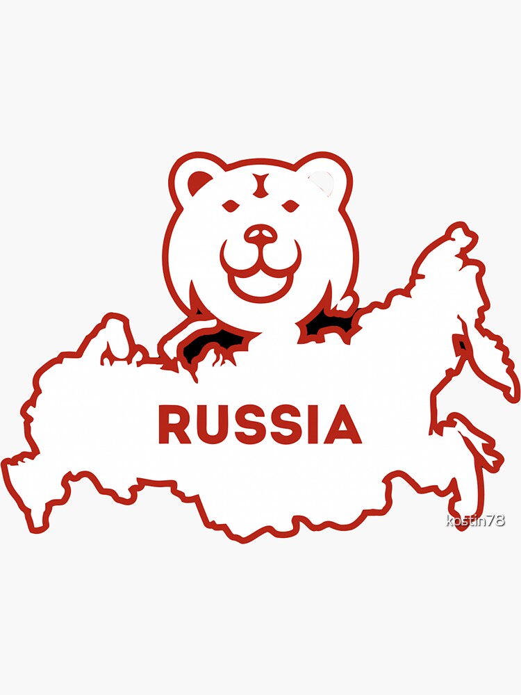 "Medved, Russia, map, drawing," Sticker for Sale by kostin78 | Redbubble